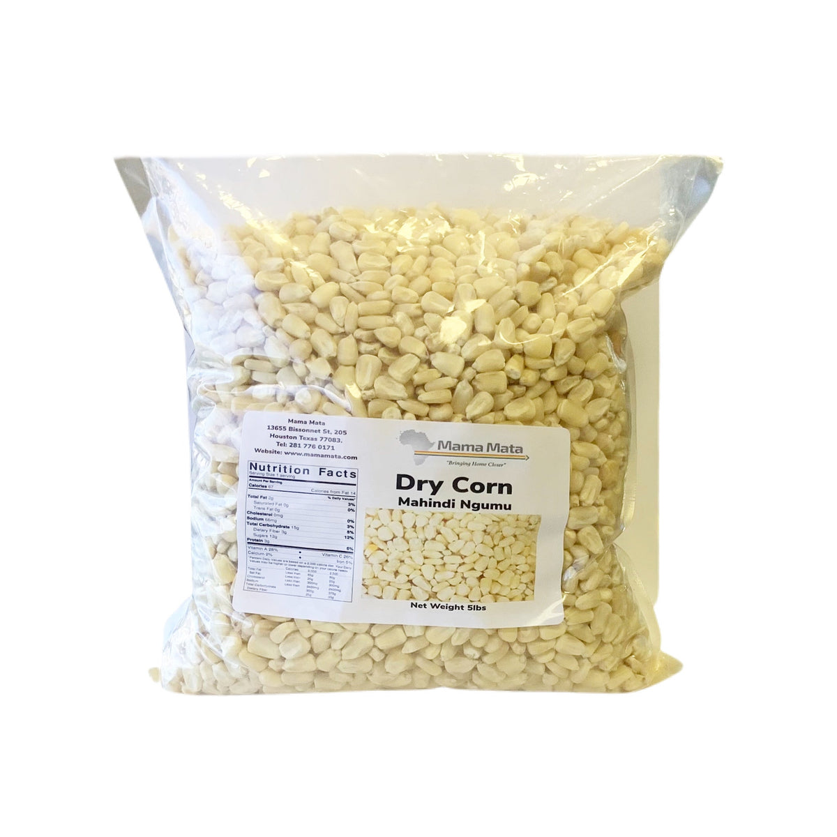 Dry White Corn 5 lbs – Mama Mata