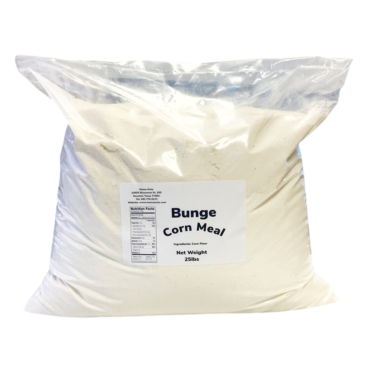 Bunge White Corn Meal 25lbs – Mama Mata